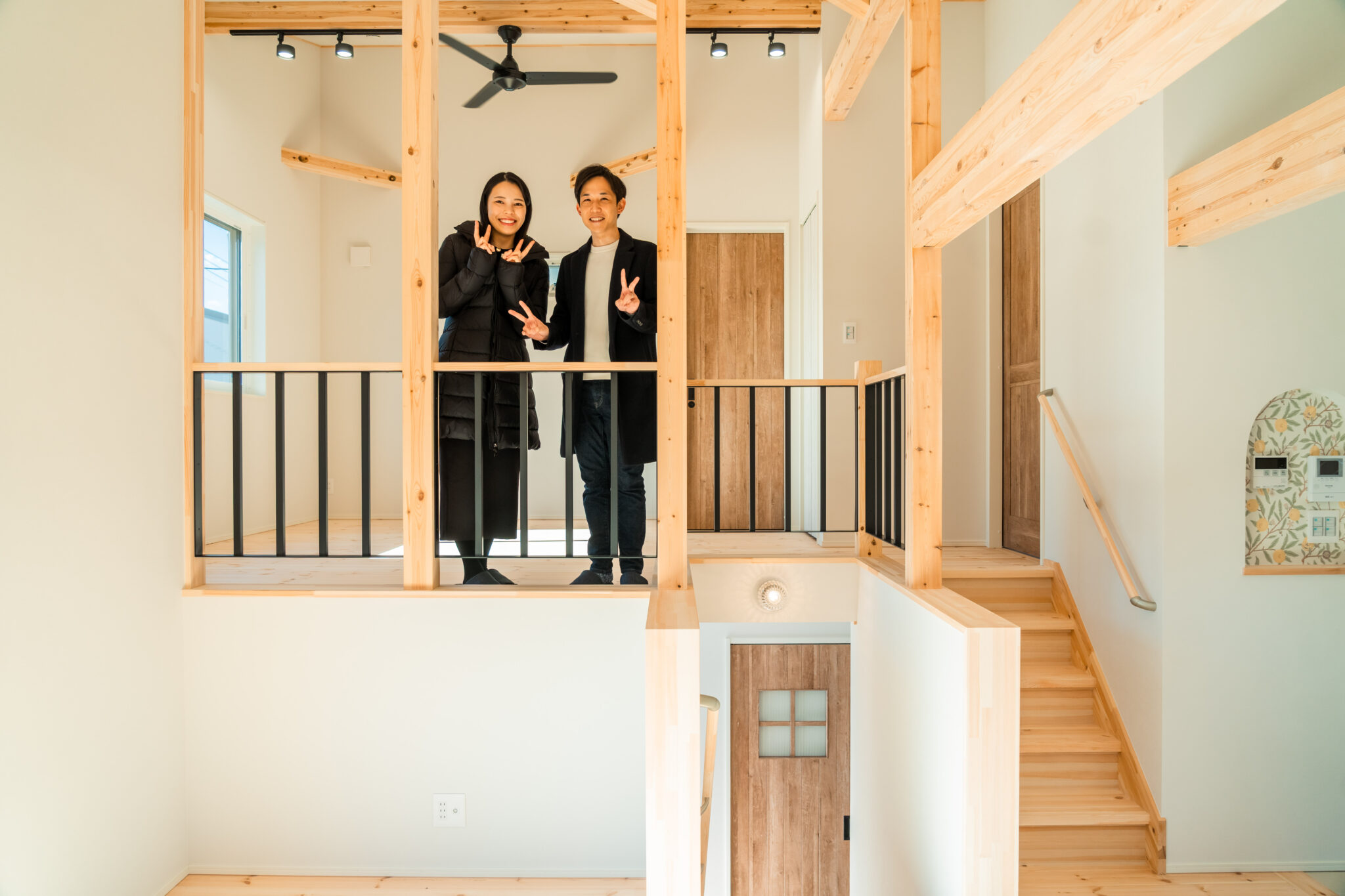 【29.5坪】久喜市M様邸｜ナチュラルモダンのスキップフロアハウス｜BinO WAVE ｜建築事例｜テクノホームが手掛けた建築事例を分かりやすくご紹介しています